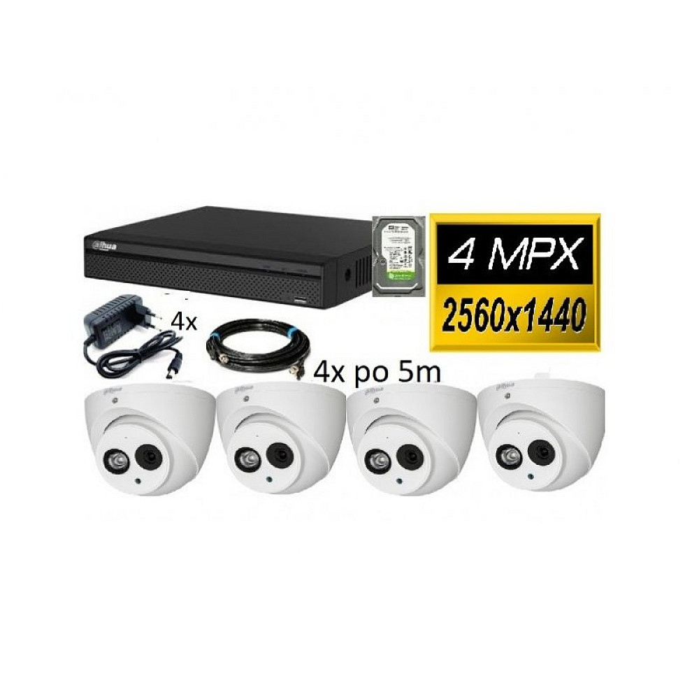 DAHUA SET 4 KAMERE AUDIO!!! 4 mpx + DVR FULL HD 2TB | cena,