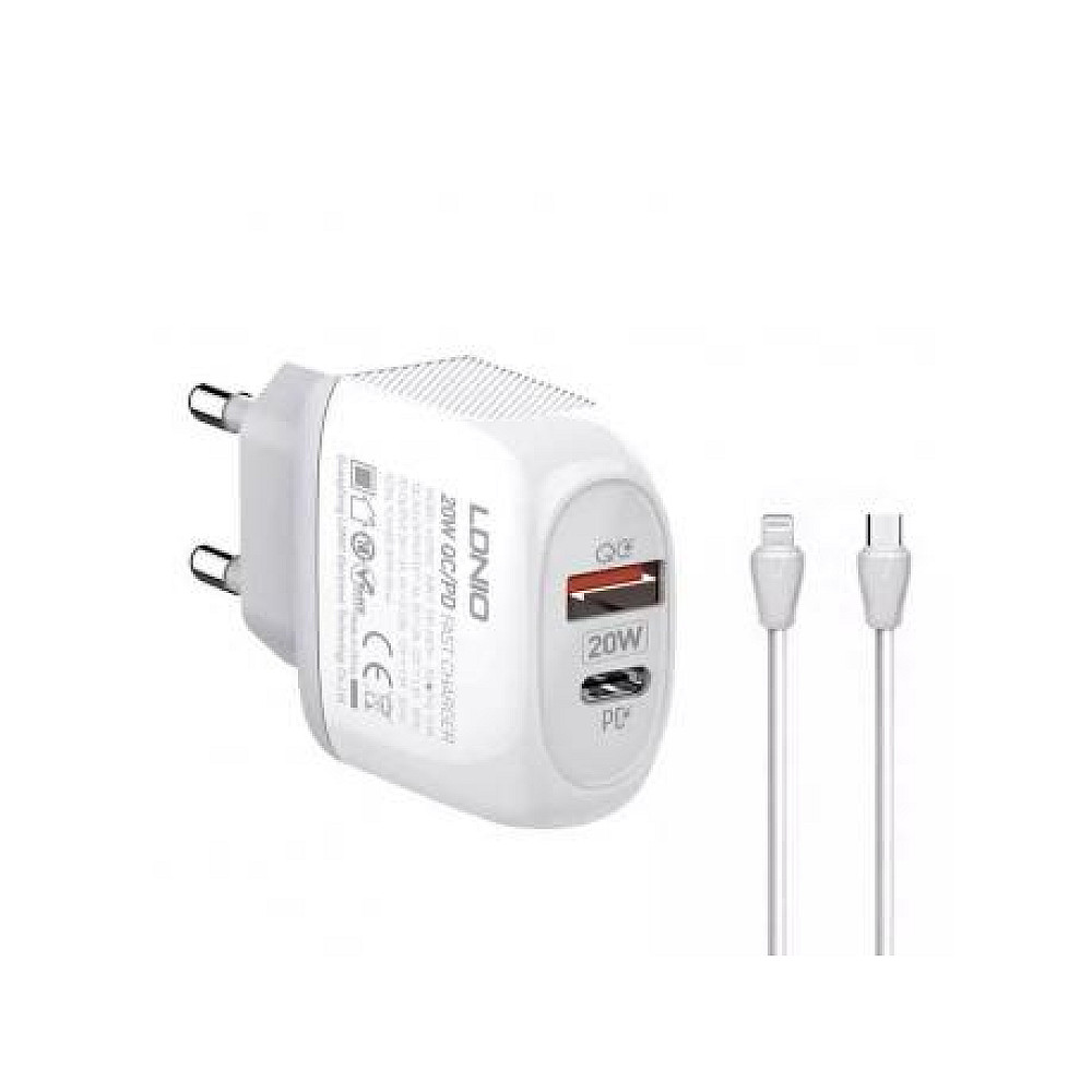 LDNIO A2316C 20W Kućni punjač sa USB-C na lightning kablom ...