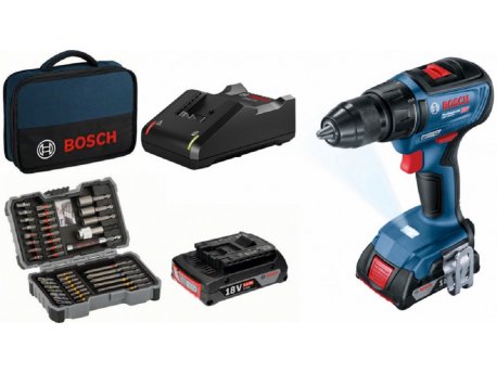 BOSCH GSR 18V-50 + 43 delni set bitova Akumulatorska šrafilica,