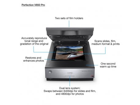 EPSON Scanner Perfection V850 Pro, Flatbed, A4, Film holders,