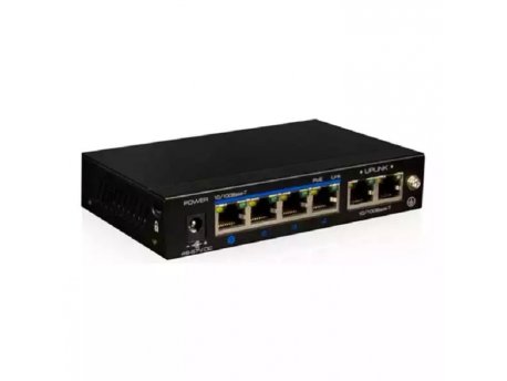 UTEPO Switch 10/100 4-port PoE UTP3-SW04-TP60 + 2x Uplink ...