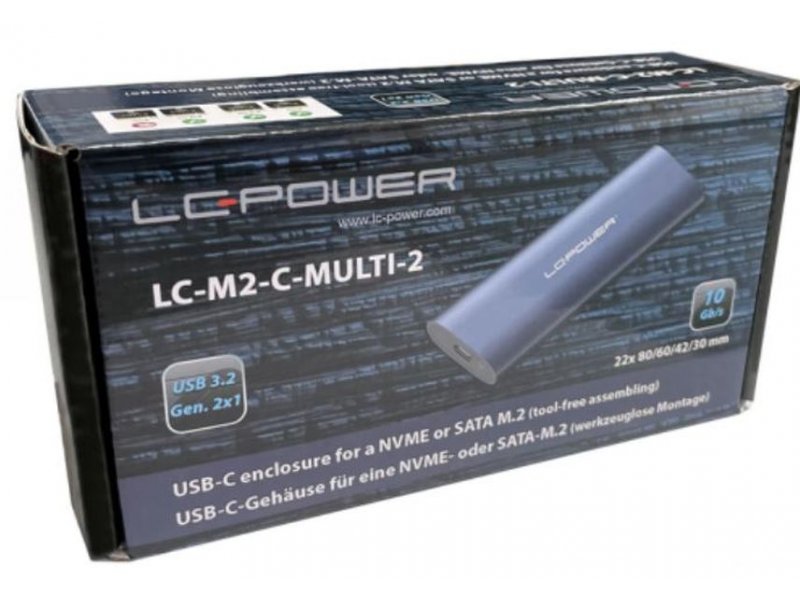 LC POWER LC-M2-C-MULTI-2 NVME SSD Rack M2 Enclosure for M.2 ...