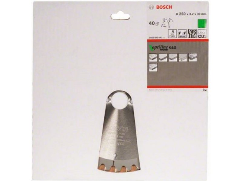 BOSCH List kružne testere Optiline Wood 250 x 30 x 3.2 mm.