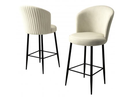Stolice : HANAH HOME Set 2 barske stolice Alte Cream Black