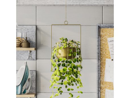 WALLXPERT Decorative Pot metalna zlatna saksija Parapet Gold ...